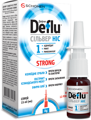 Дефлю Сільвер Стронг – спрей для носа від закладеності | Deflu